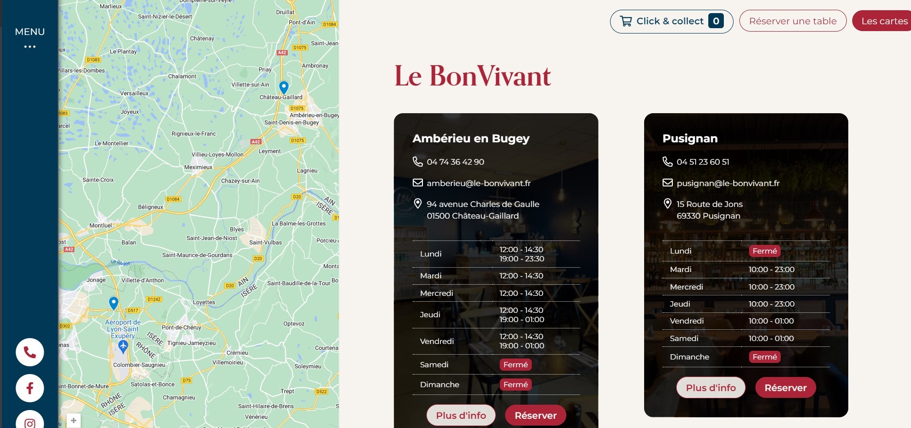 Horaires, cartes et infos pratiques de nos deux restaurants Le ...